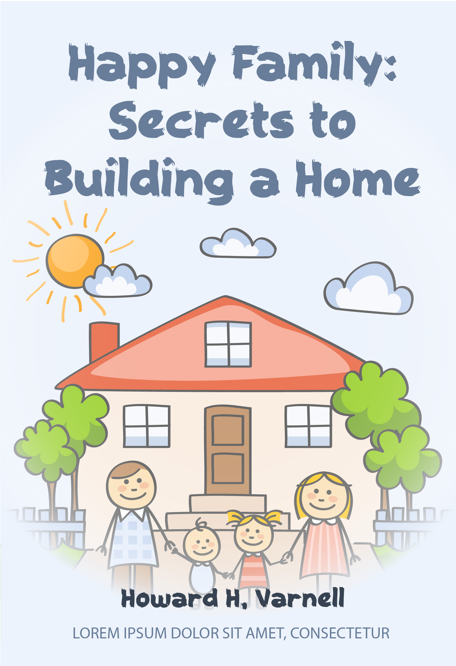 free kid and family book cover template vector 623450
