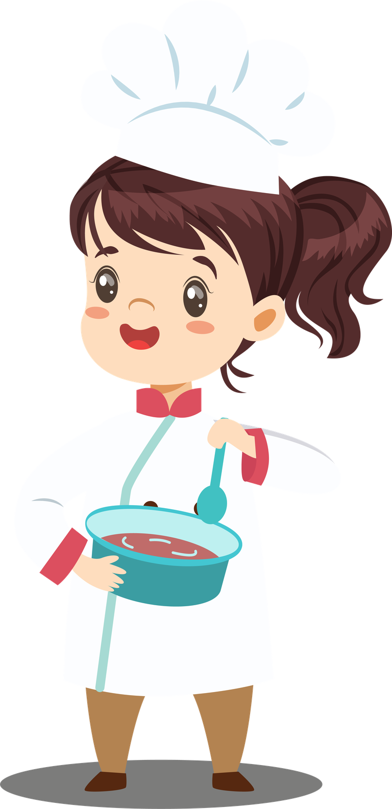 free little chef cook icons cute kids sketch vector 580215