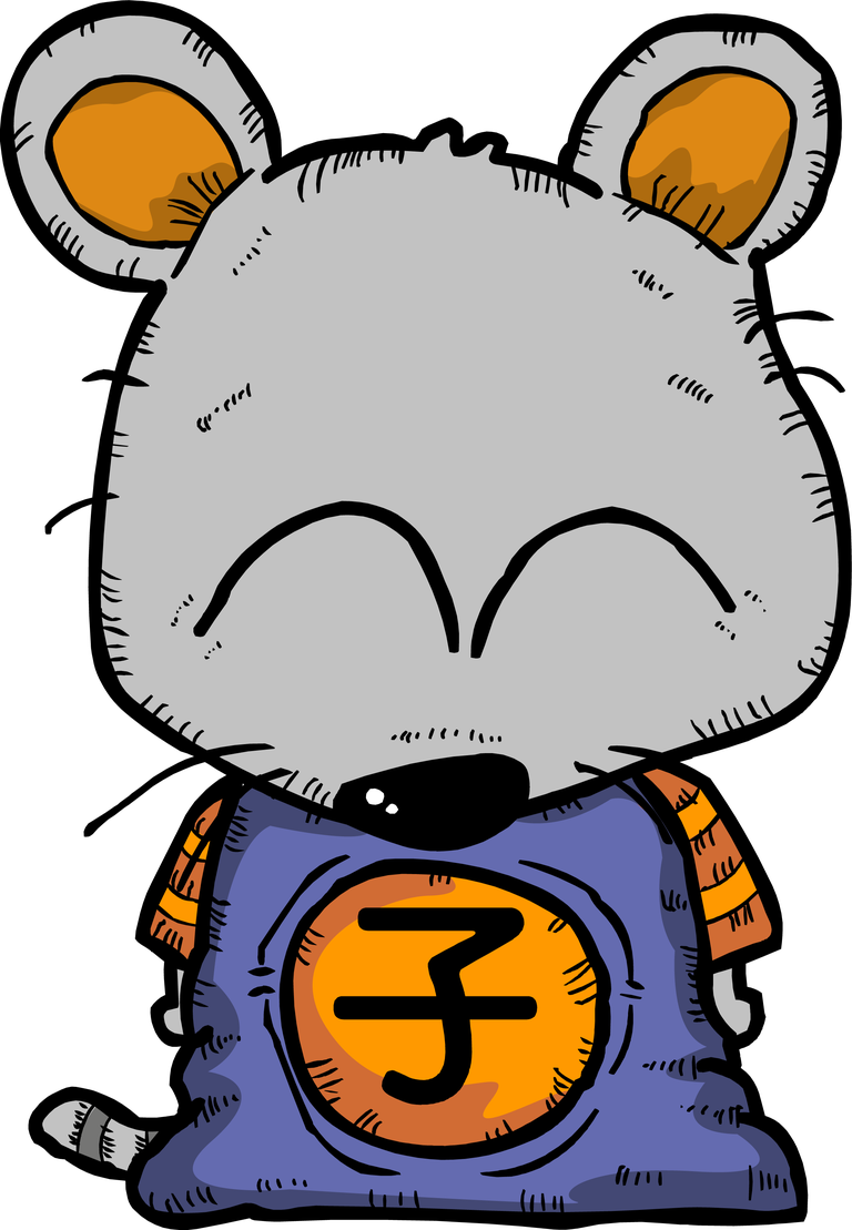 cute little mouse character in vibrant o... | Magipik Free Vector