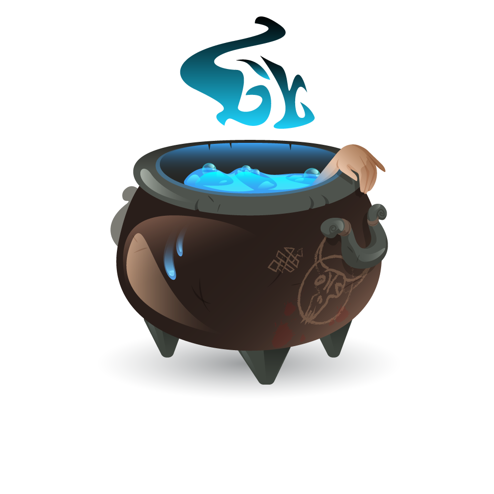 free magic potion witch cauldrons with magic vector 320787