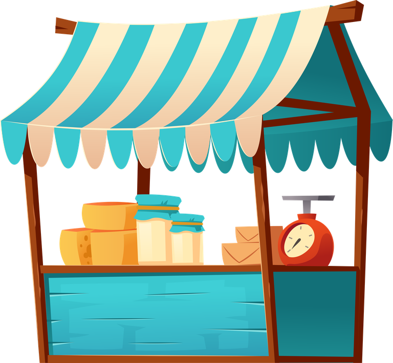 free market stalls fair booths wooden kiosk vector 765077
