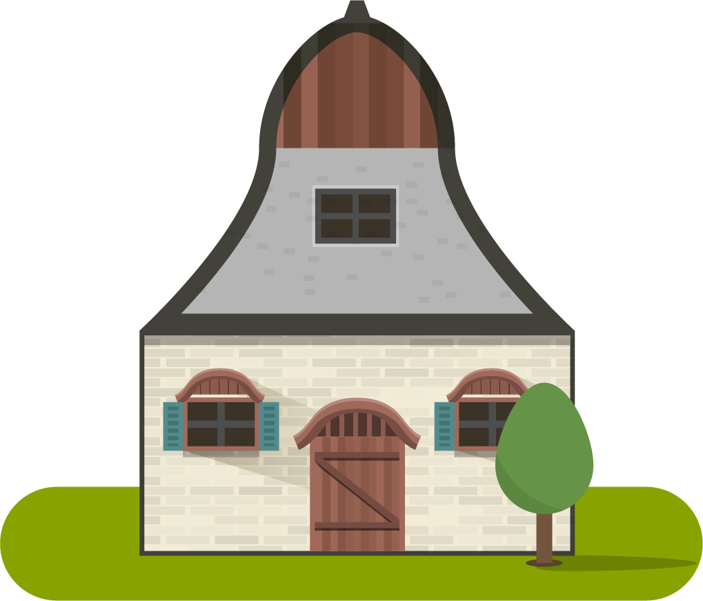 medieval ancient house illustration with unique roof and charming ...