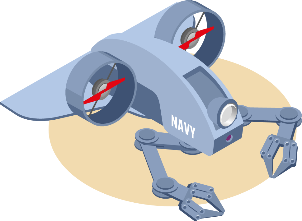 free military robots isometric icons vector 641757