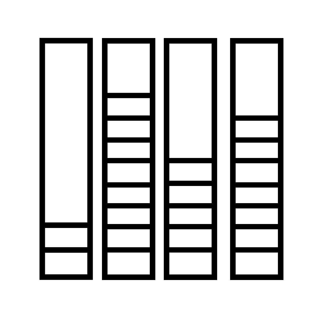 minimalist vertical bar chart icon for data visualization