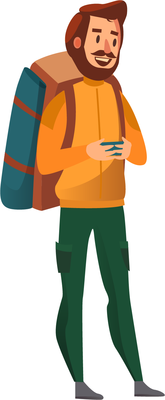 free mountain climbing boyl camping icons people vector undefined