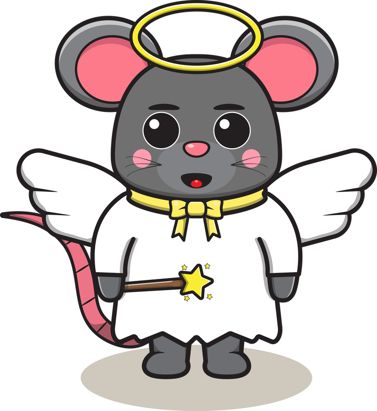 free mouse angel illustration of cute mo... | Magipik Free Vector