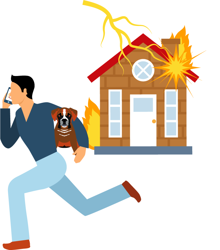 natural disasters escape images featuring a person fleeing with a dog ...