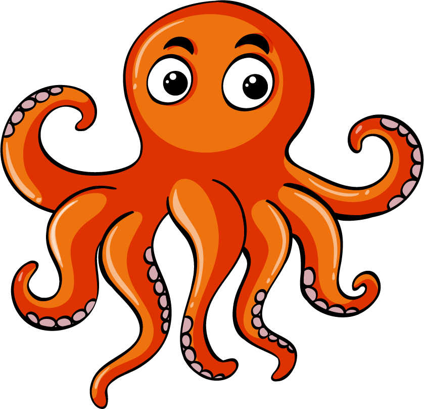 free octopus funny cartoon octopus character vector 964540