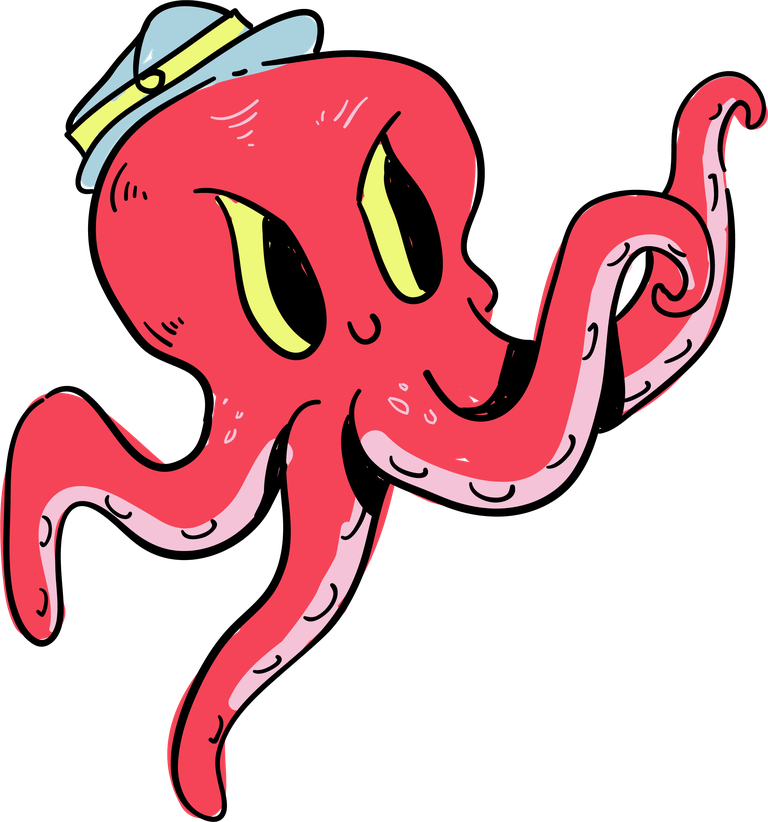 free octopus funny cartoon octopus chara... | Magipik Free Vector