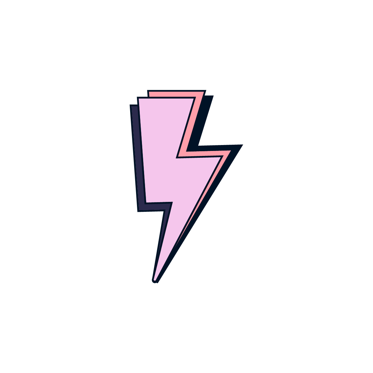 pink lightning bolt sticker with retro vibe