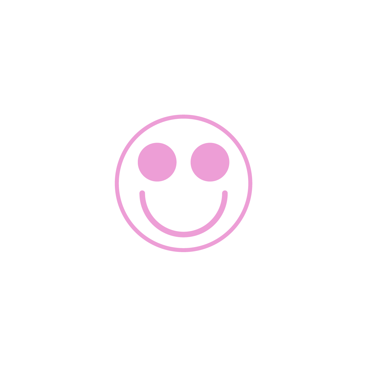 pink minimalist happy face icon illustration