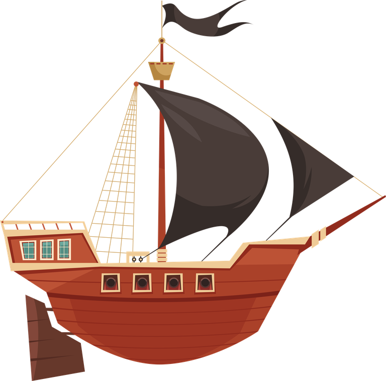 free pirate ship pirate set isolated icons vector 481637