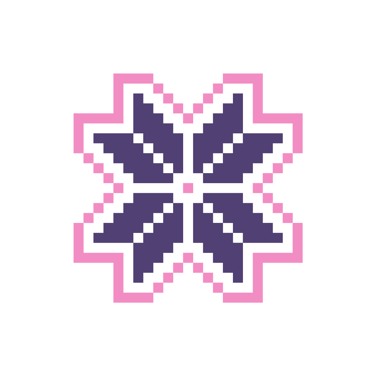 pixelated winter snowflake icon in playful style