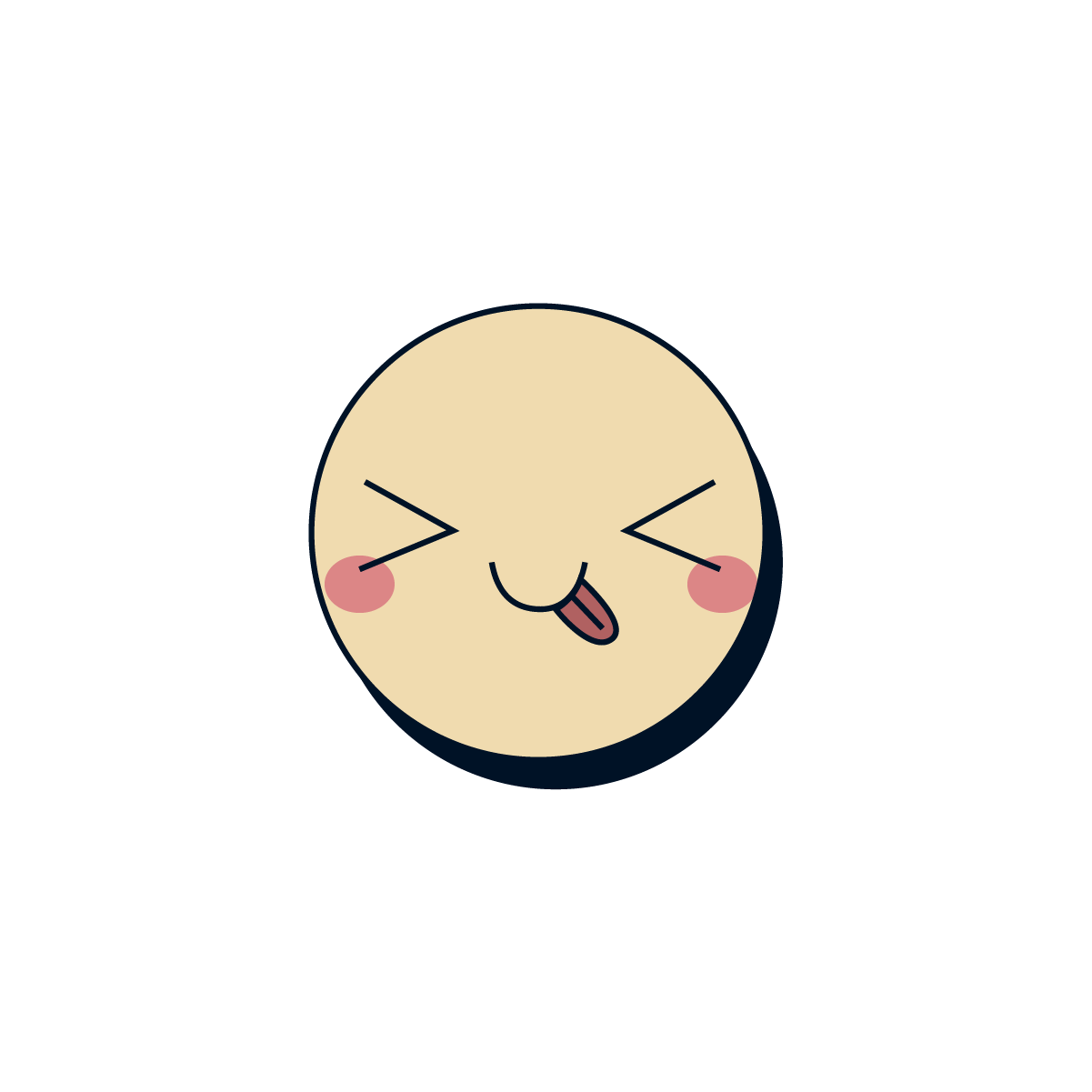 playful disgusted face vector illustration with tongue out