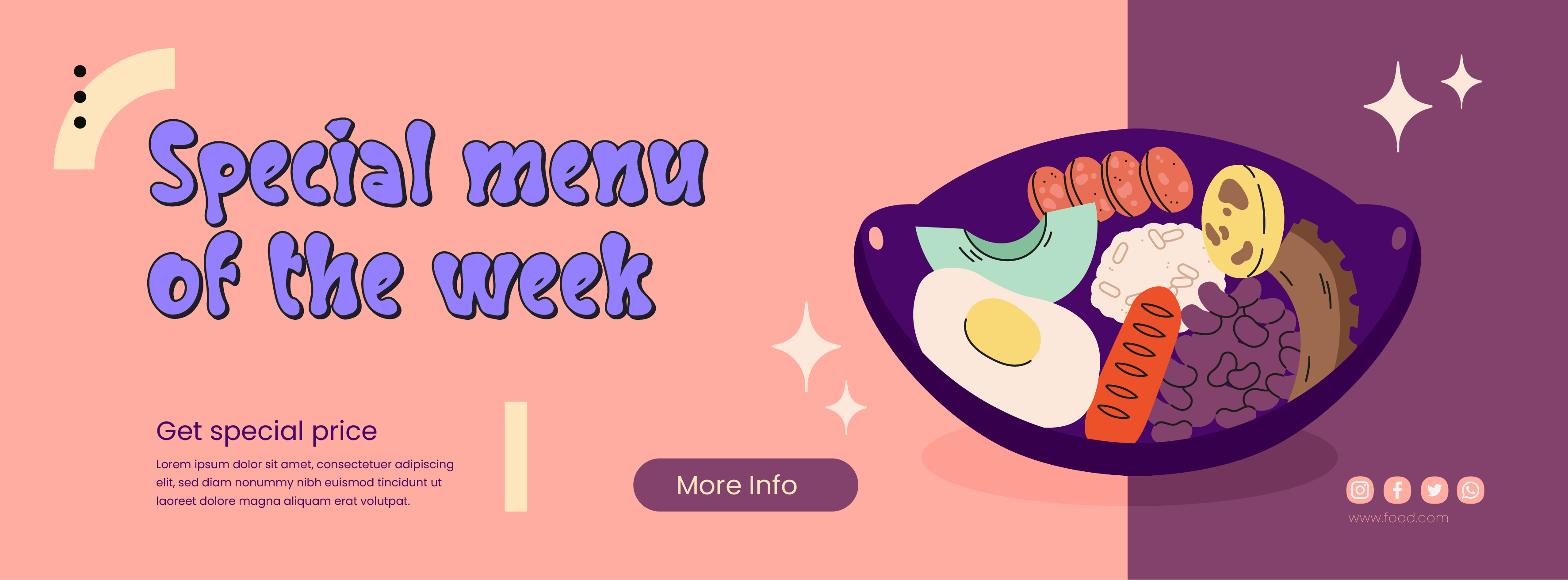 playful special menu of the week banner design