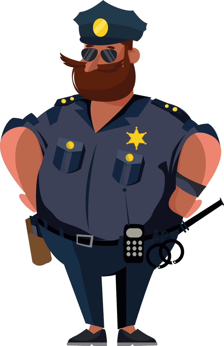 playful police cartoon character police ... | Magipik Free Vector