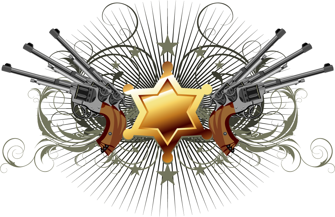 free Police emblem and revolver label ve... | Magipik Free Vector