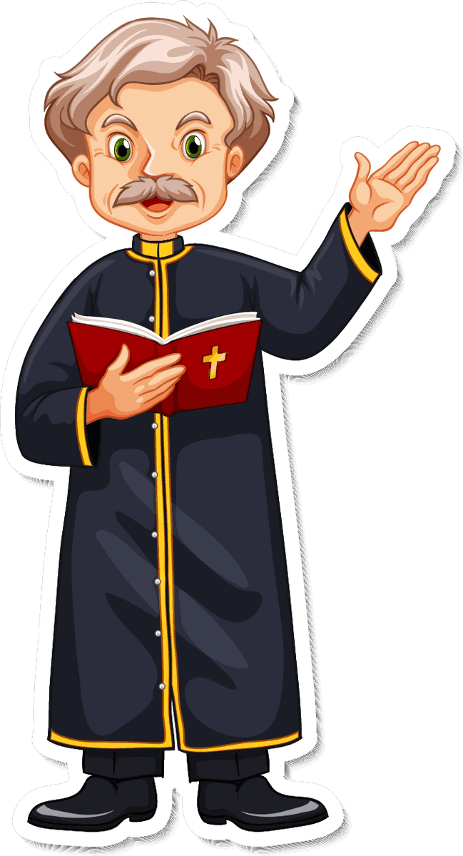free preacher sticker set with different vector 429066