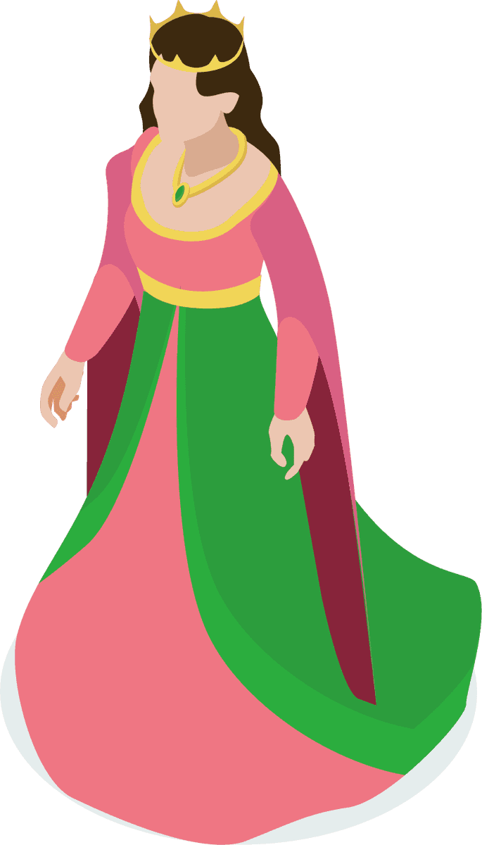 free queen medieval fairy tale isometric... | Magipik Free Vector