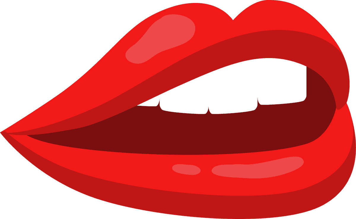 free red lips emotion expression with female vector 594551
