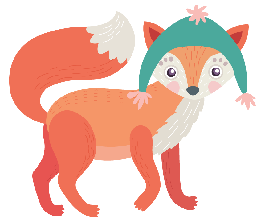 foxy adventurer in top hat whimsical mascot illustration