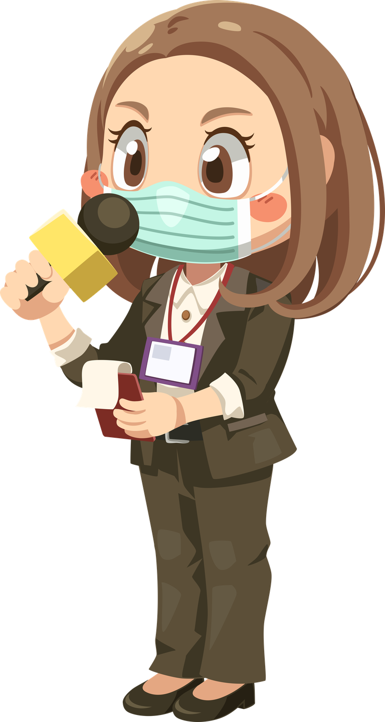 free reporter set female reporter holding vector 137281
