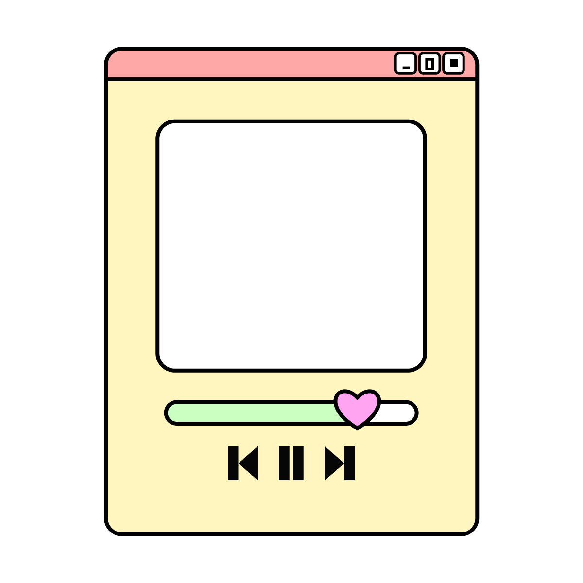 retro music player app interface illustration