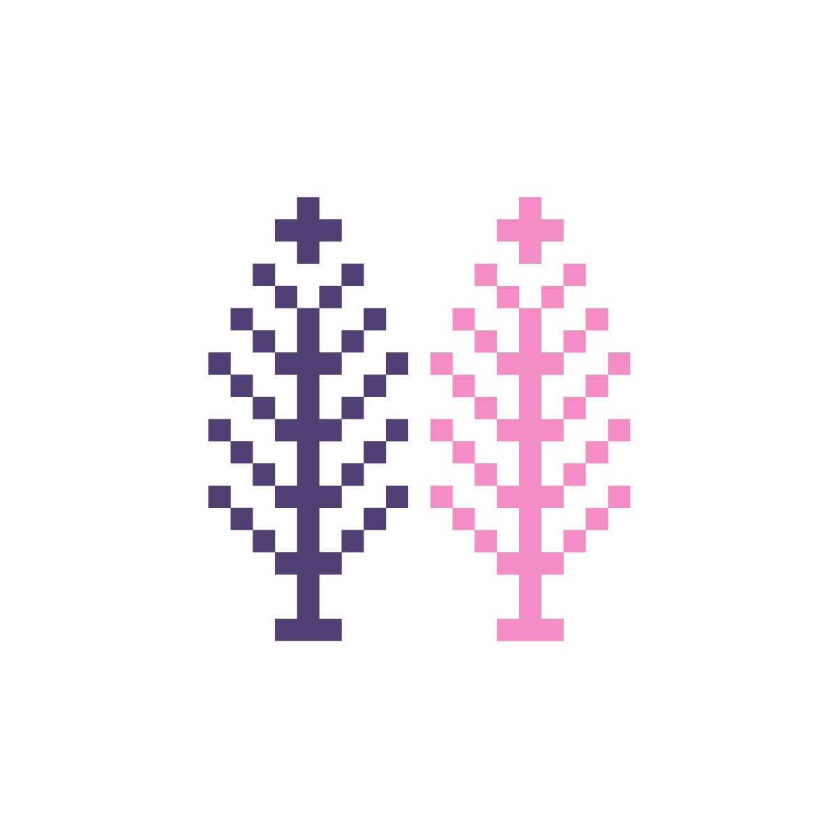 retro pixelated tree illustration graphic design element