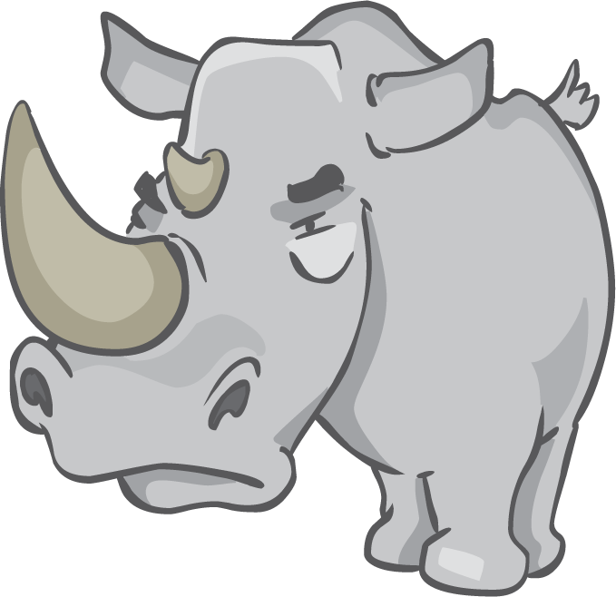 rhino free african animals set featuring... | Magipik Free Vector