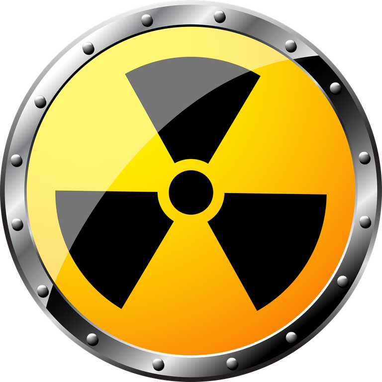 round radiation warning graphics with metallic border for safety ...
