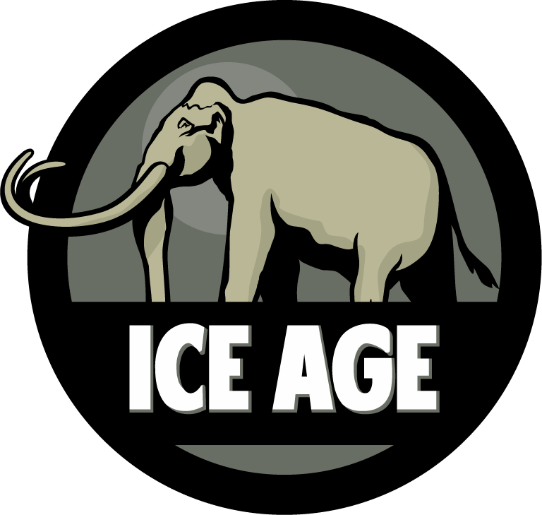 mammoths label on transparent background for vintage ice age themed ...