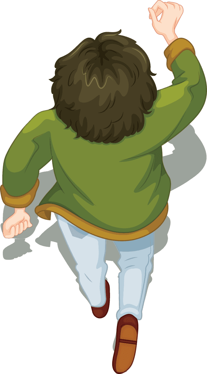 free people character top view on white vector 626568