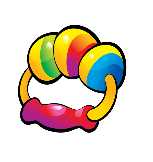 shake cartoon baby toys with vibrant col... | Magipik Free Vector