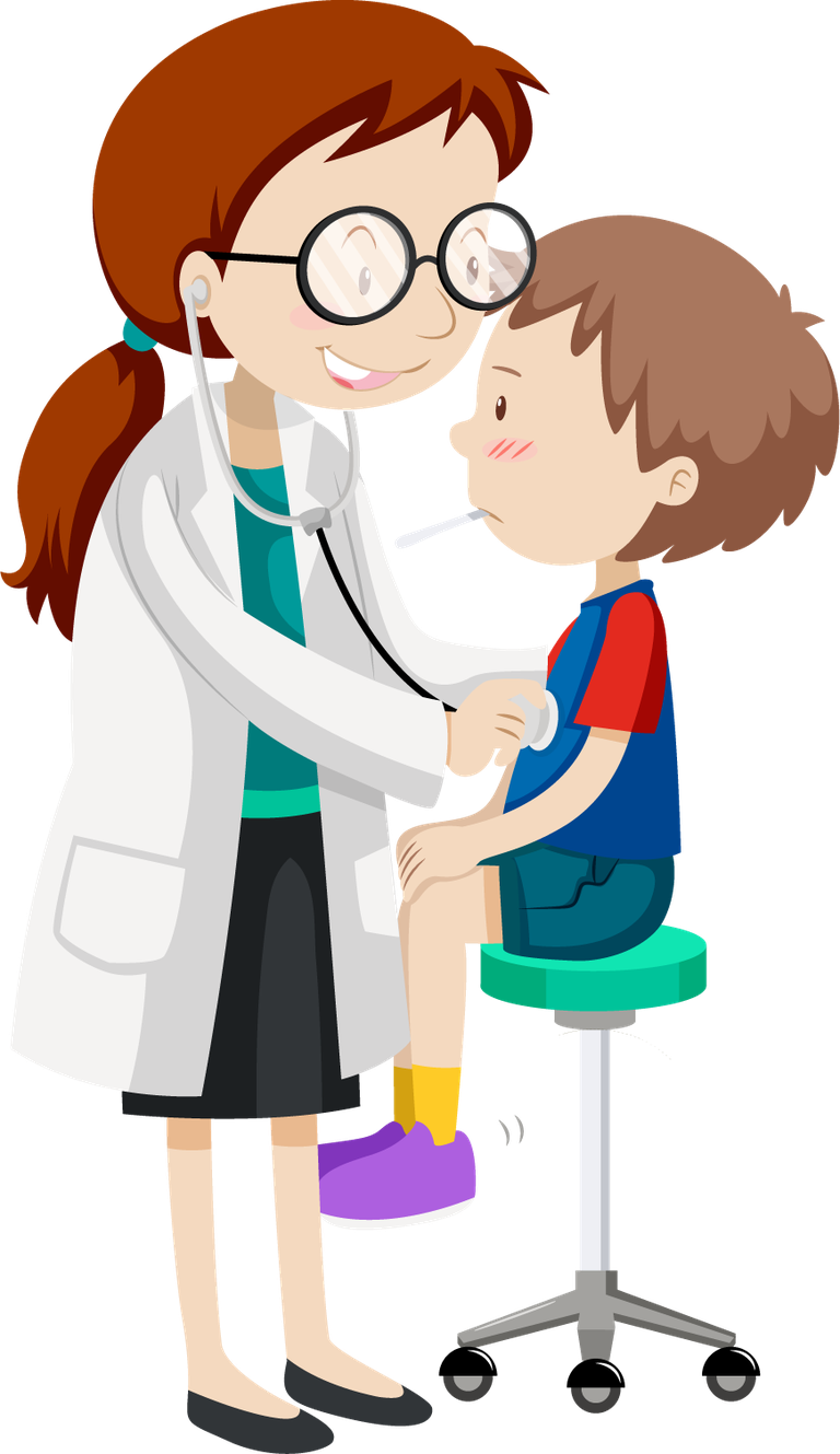 free sick children go to the doctor set sick vector 300123