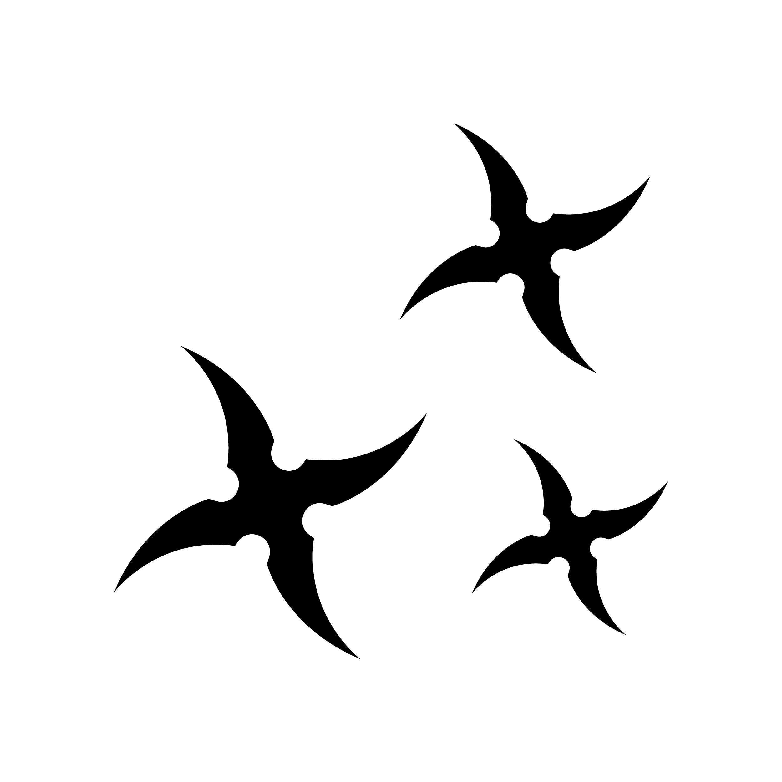 free simple black ninja star shapes as design vector 157157