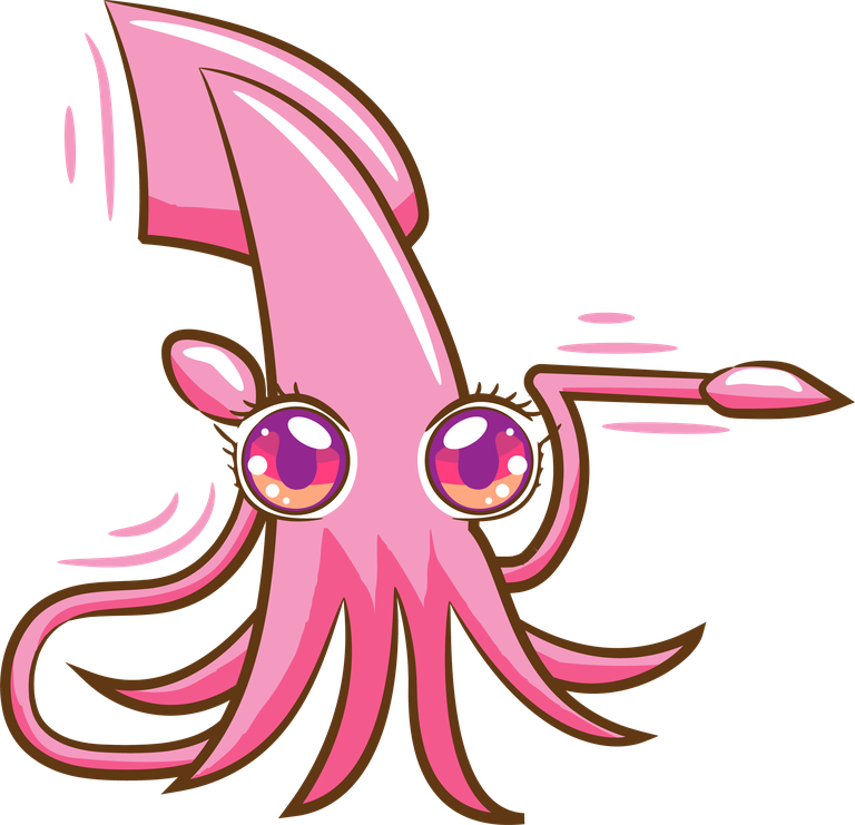 free squid cartoon squid kawaii style se... | Magipik Free Vector