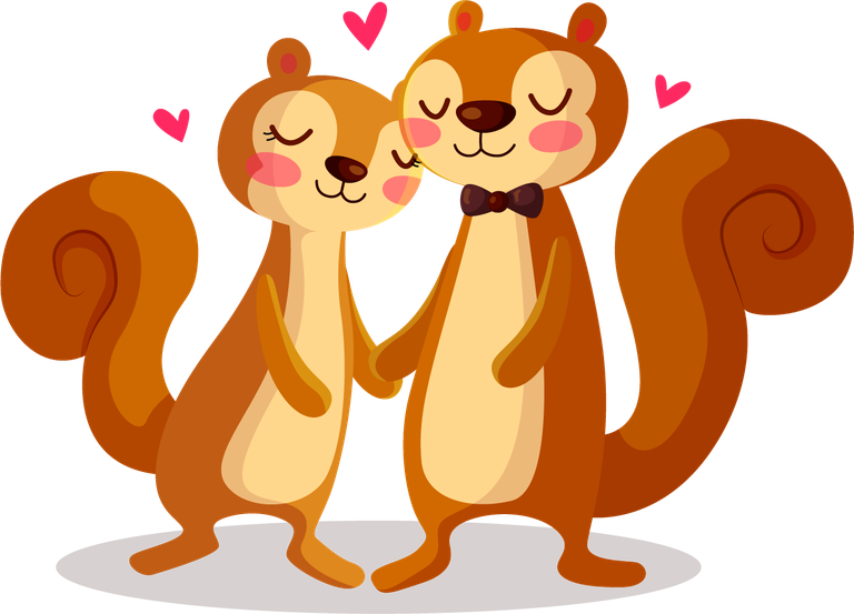 free squirrel couple large wildlife with... | Magipik Free Vector