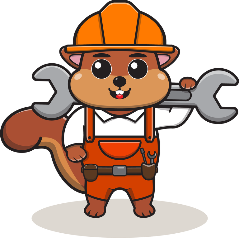 free squirrel worker illustration of squ... | Magipik Free Vector