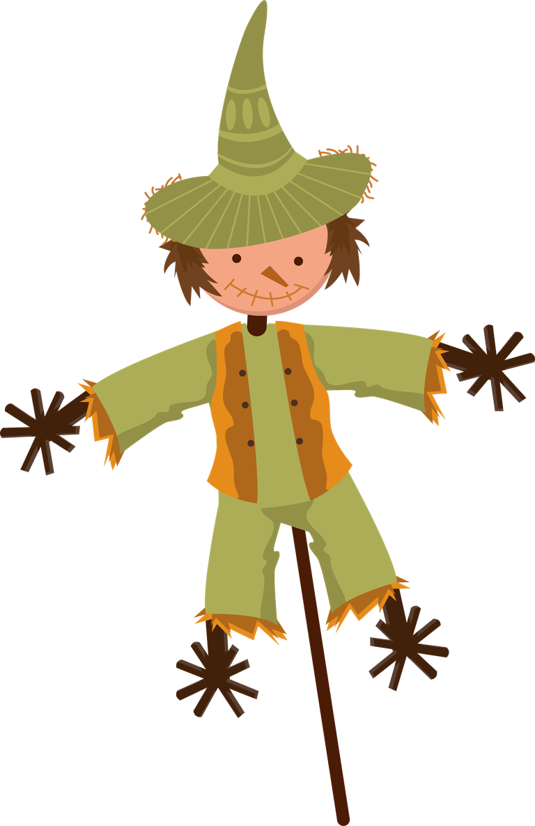 free straw man farm landscape painting vector 127443