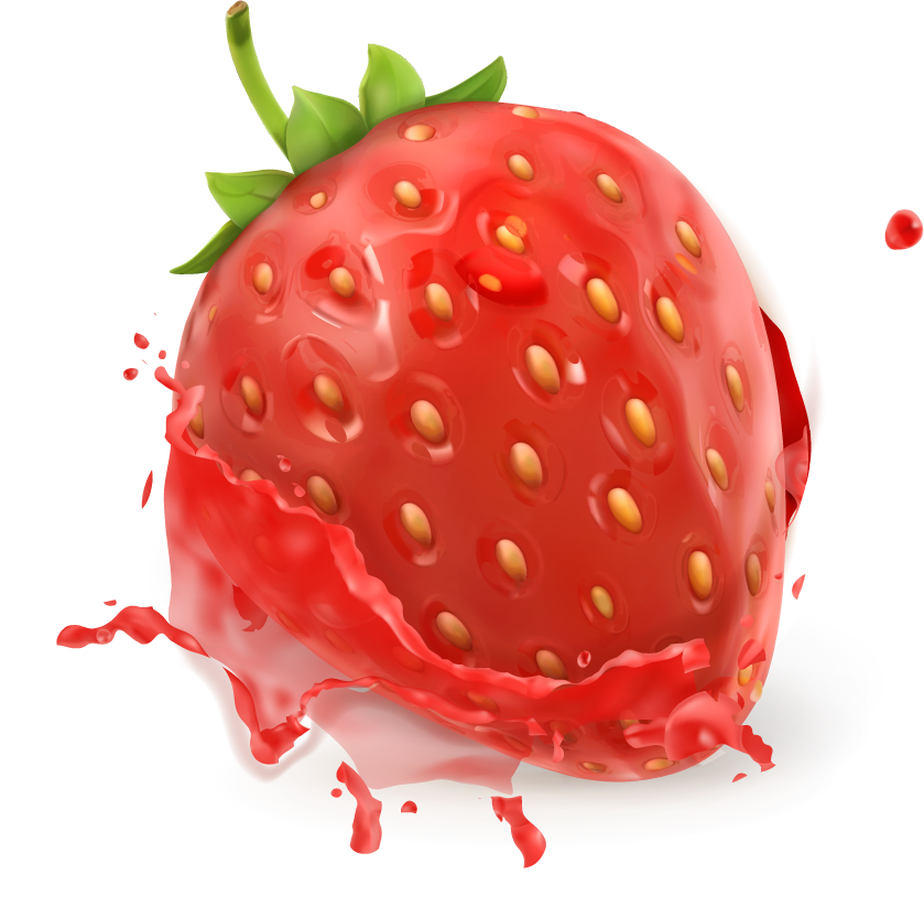 strawberry juice and splash vector illustration for refreshing beverage ...