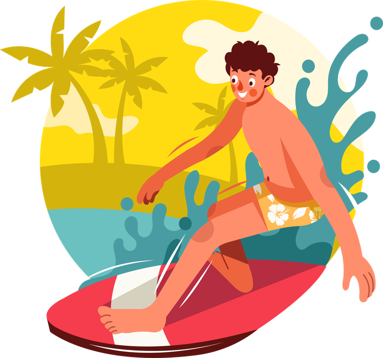 free surfer icons collection colored cartoon vector undefined