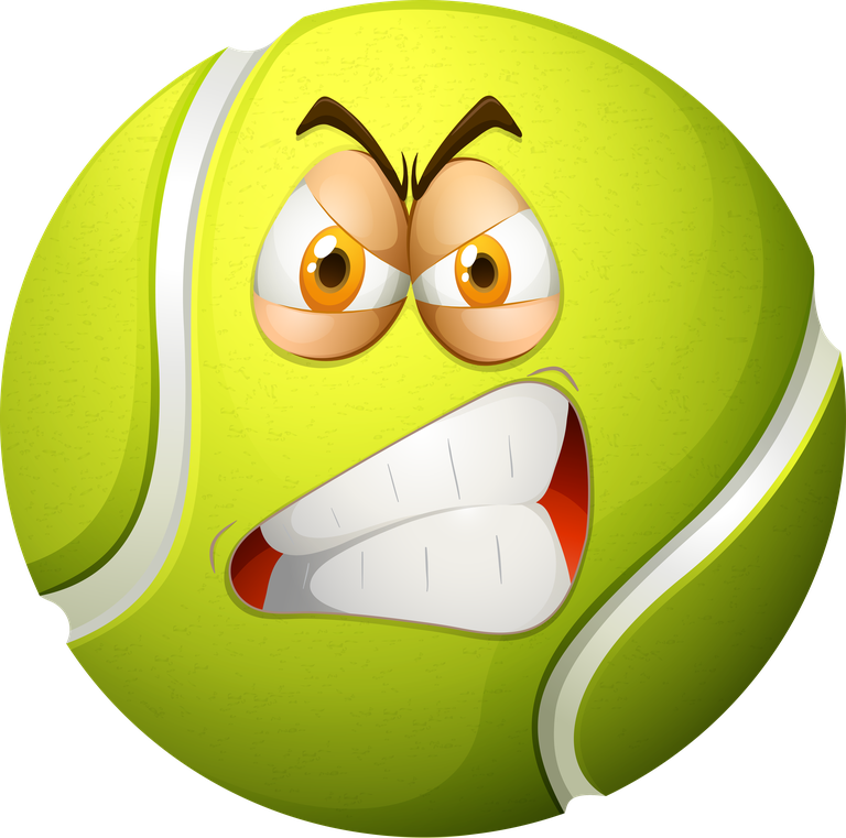 free tennis ball ball with facial expres... | Magipik Free Vector