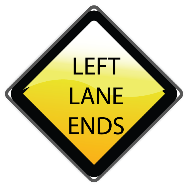 traffic signs traffic signs indicating left lane ends for safe driving ...