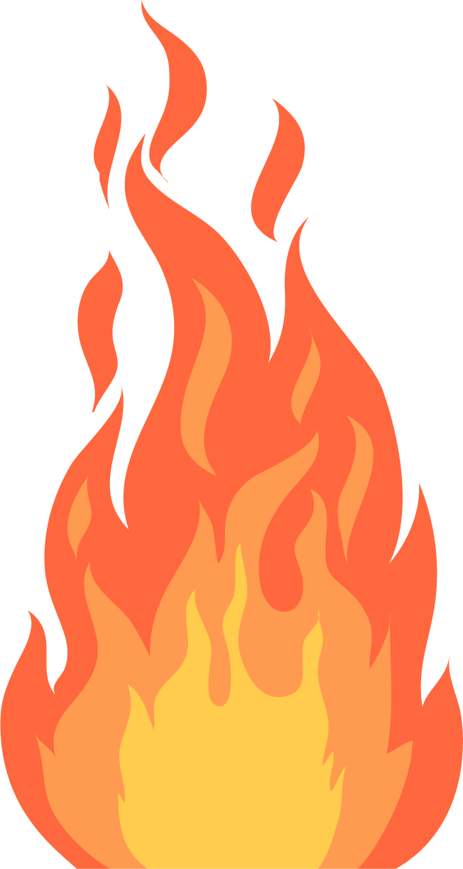 free unique flame cartoon fire flames flat vector 343825