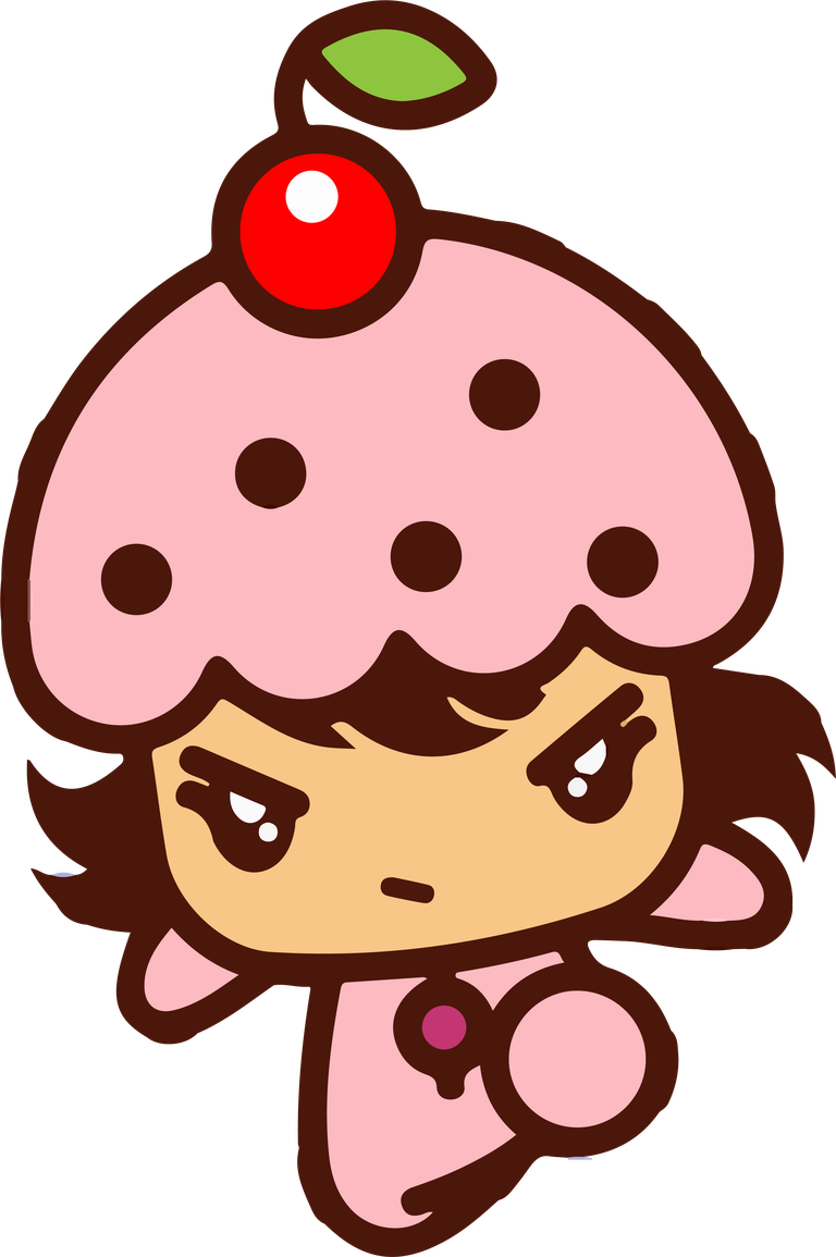 cherry bun kawaii poses featuring a cute... | Magipik Free Vector