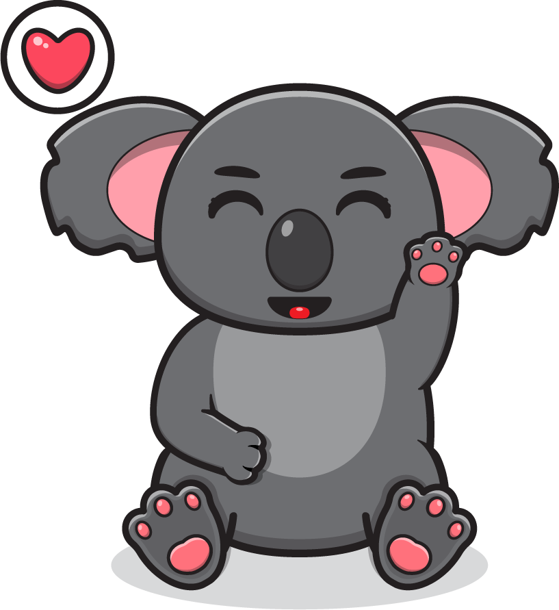 free illustration of cute sitting koala ... | Magipik Free Vector
