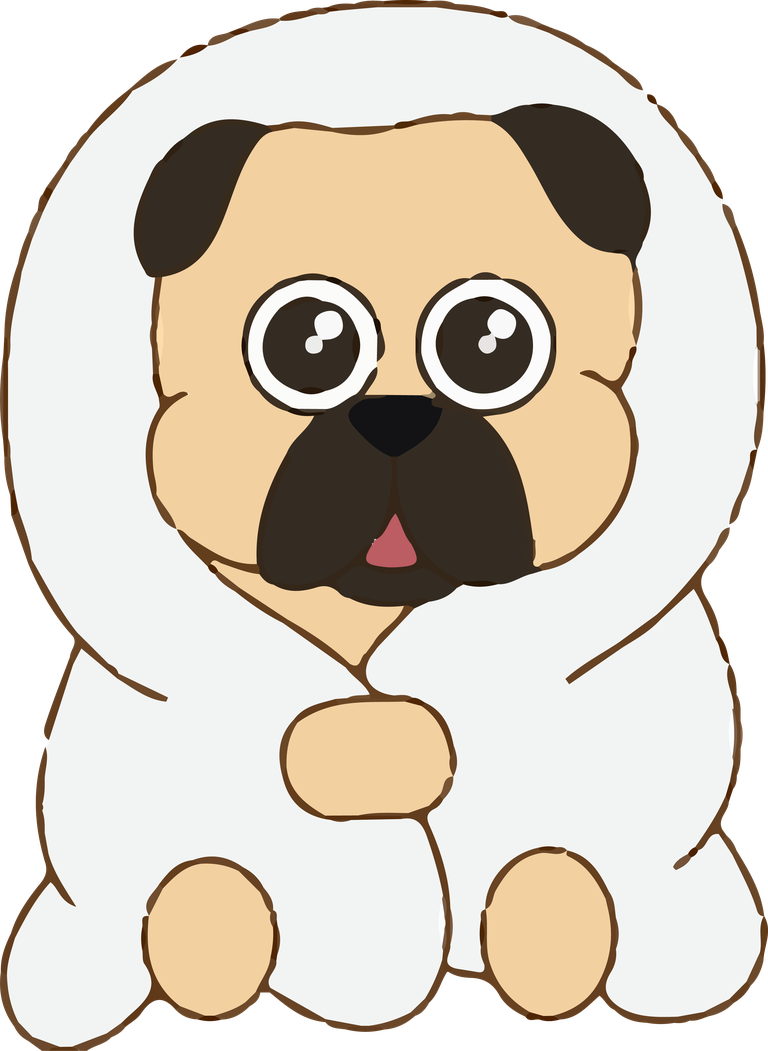 adorable pug puppy illustration white ba... | Magipik Free Vector