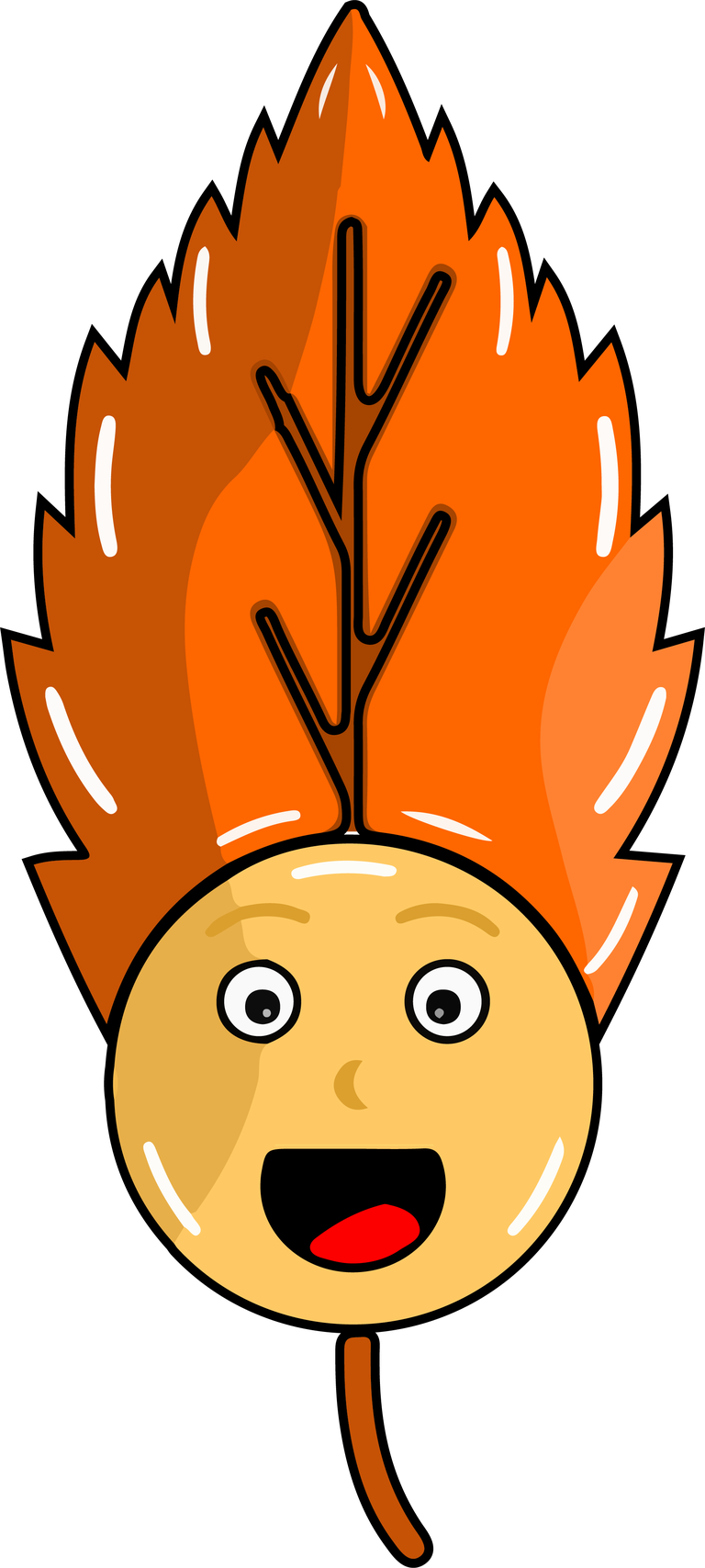 free mascot leaf face caracter chibi design vector 48996
