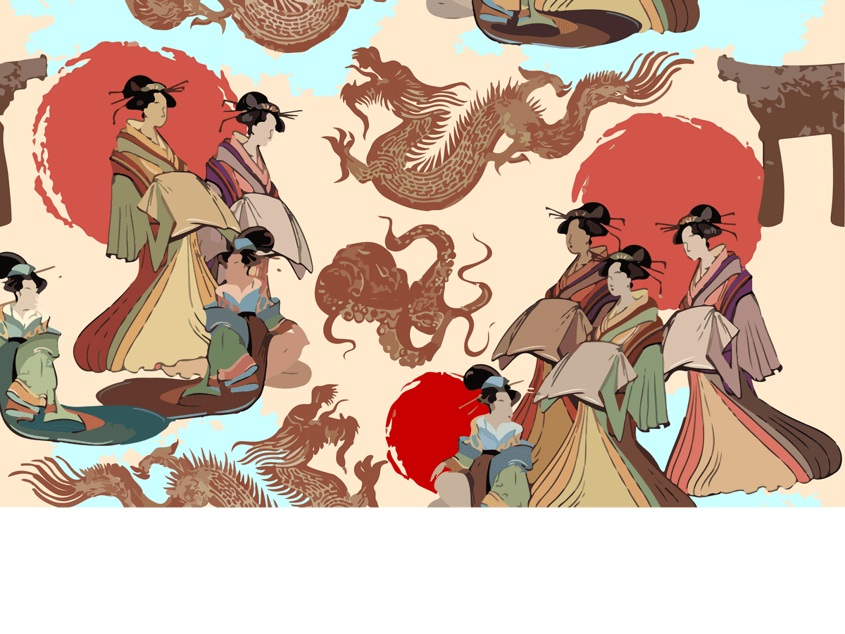 free traditional japanese culture red sun vector 740023
