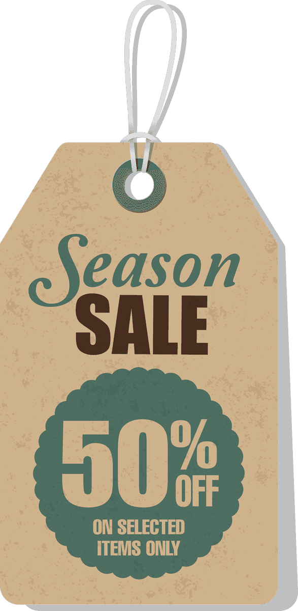 vintage price tag set for seasonal promotions with discount and ornate ...